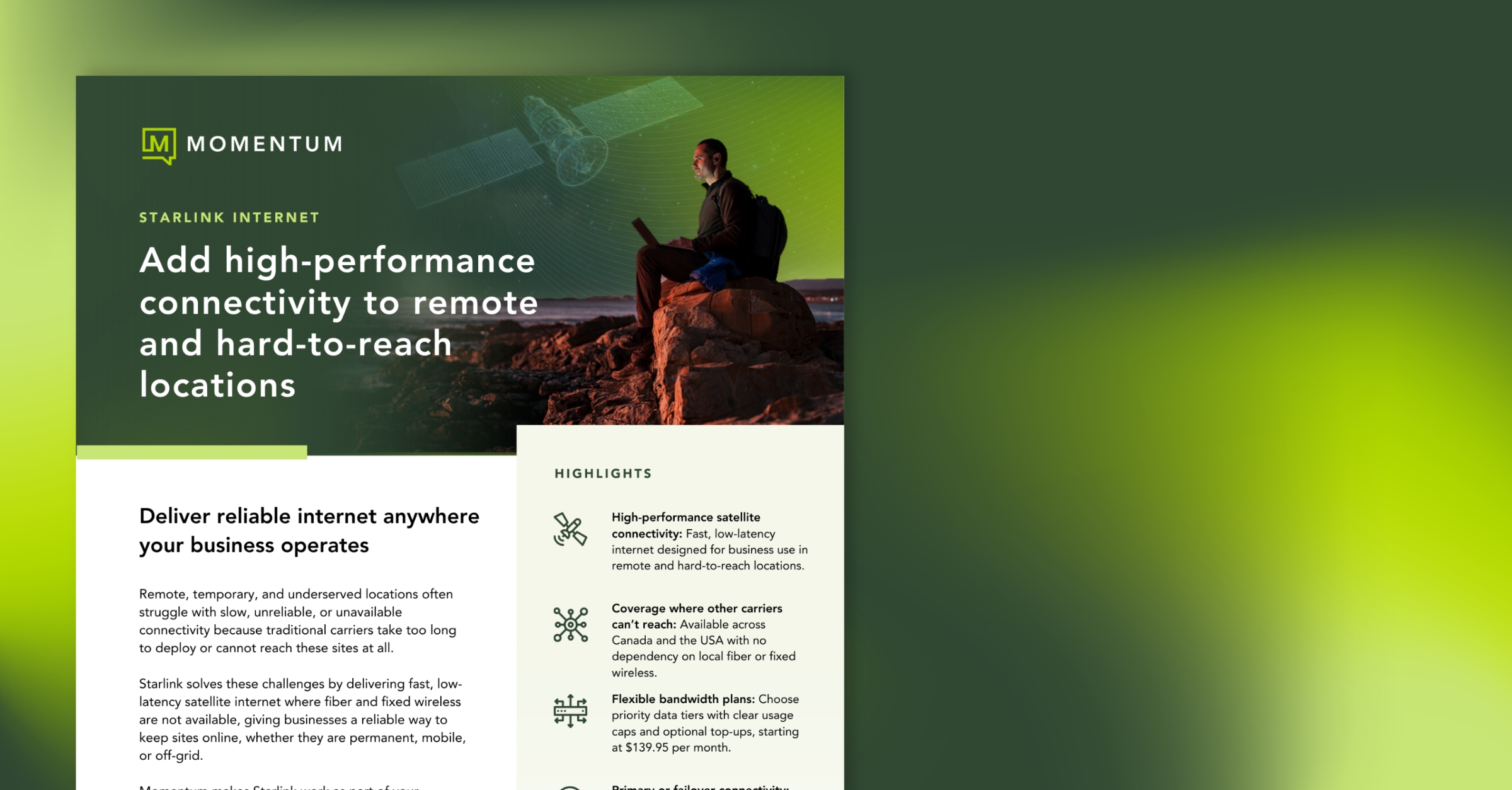 Fast Reliable Internet | Starlink Internet Datasheet